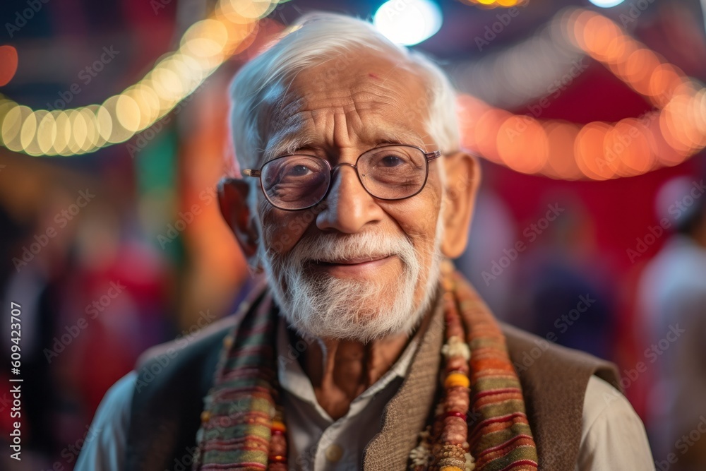 Medium shot portrait photography of a satisfied 100-year-old elderly ...
