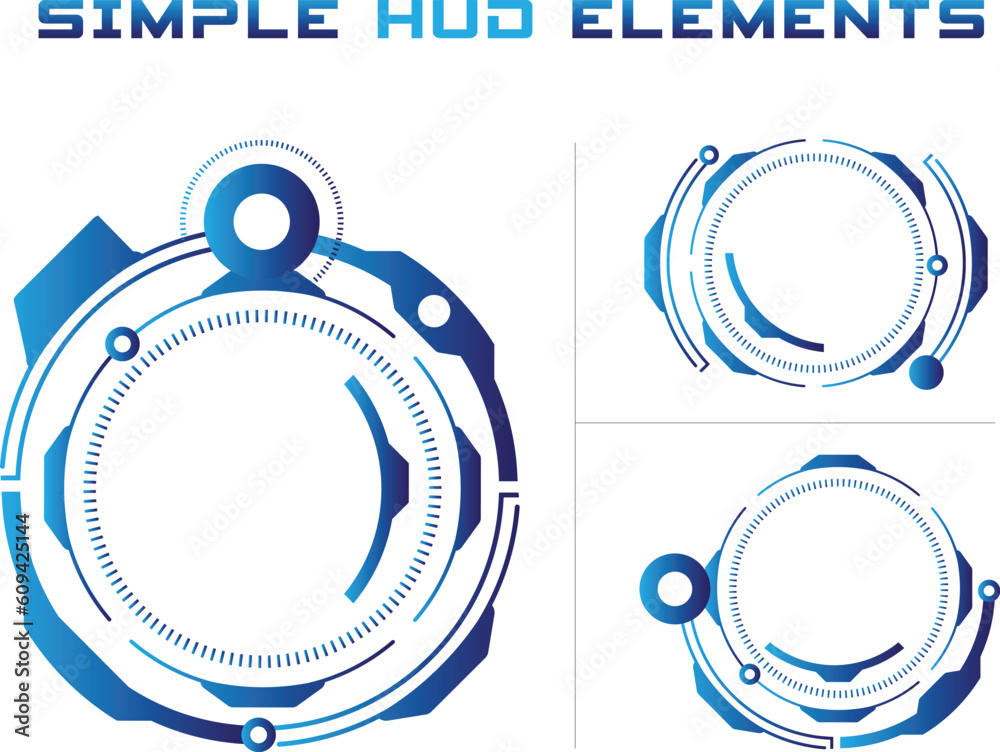 Futuristic HUD elements. Holographic hud user interface elements, high ...