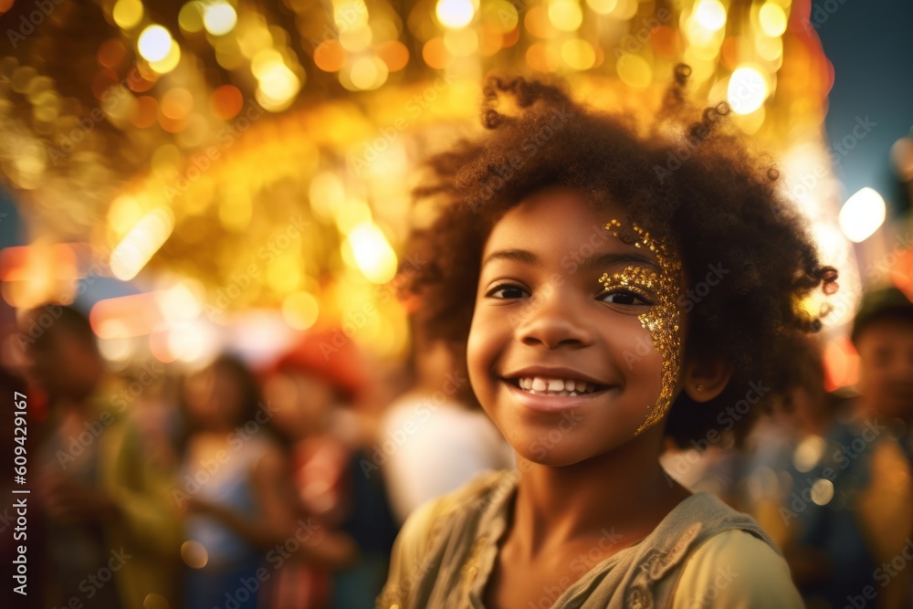 Medium shot portrait photography of a tender child female that is ...
