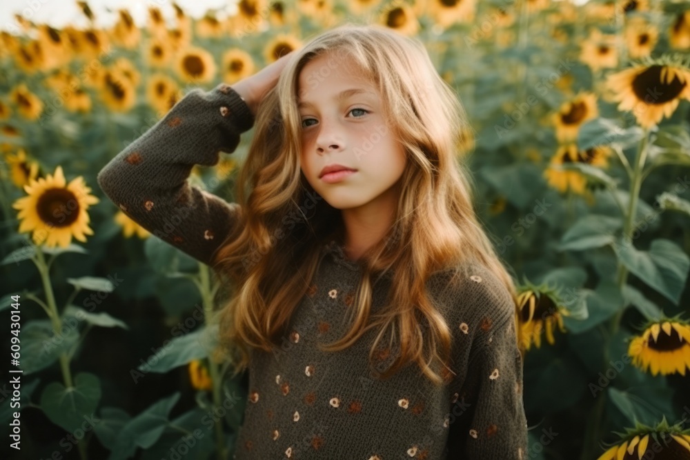 Medium shot portrait photography of a tender child female that is ...