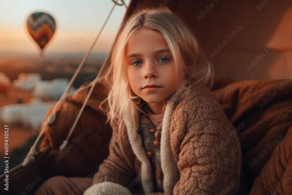 Medium shot portrait photography of a pleased child female that is ...