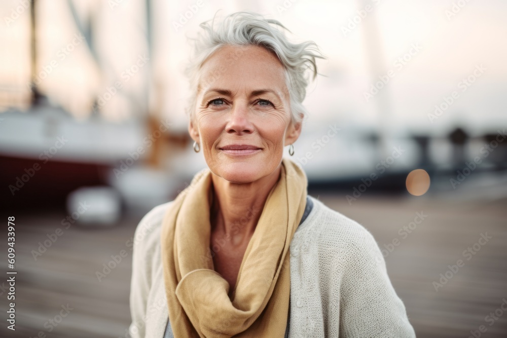 Medium shot portrait photography of a satisfied woman in her 50s that ...