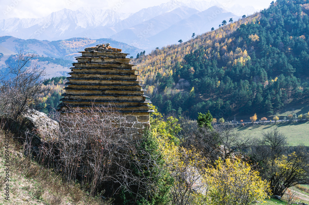An ancient stone structure for burials in an ancient city. A crypt made ...