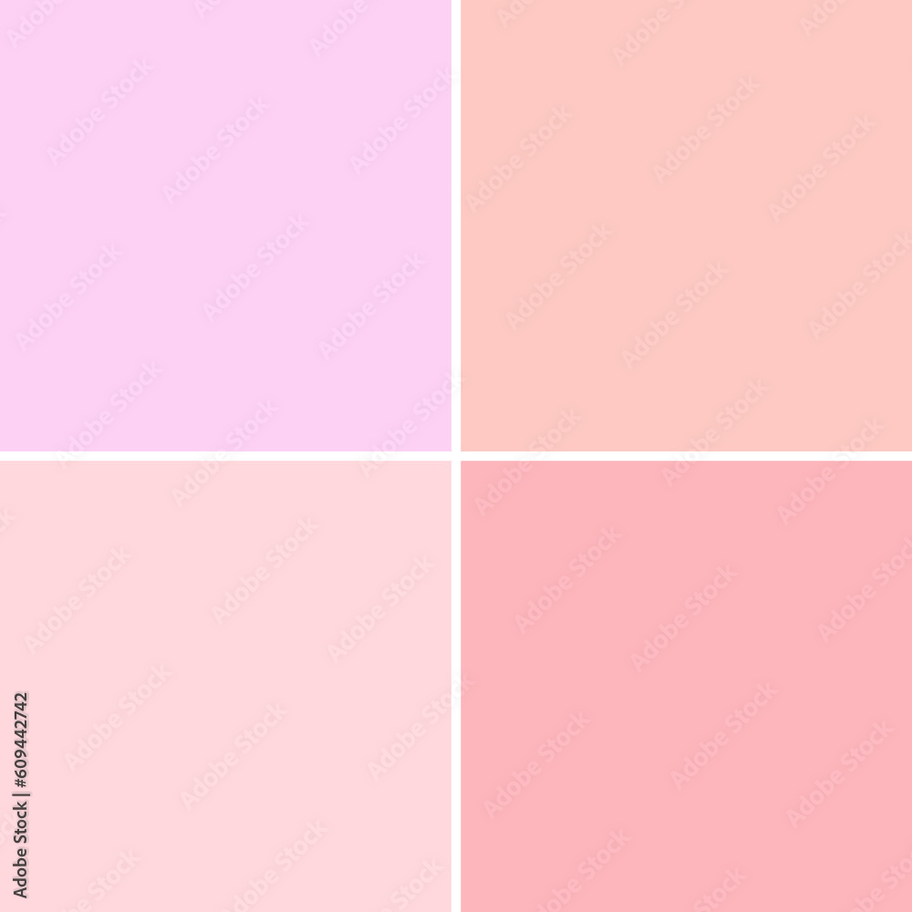 image of 4 pink square quadrants. light, medium an darker rose color ...