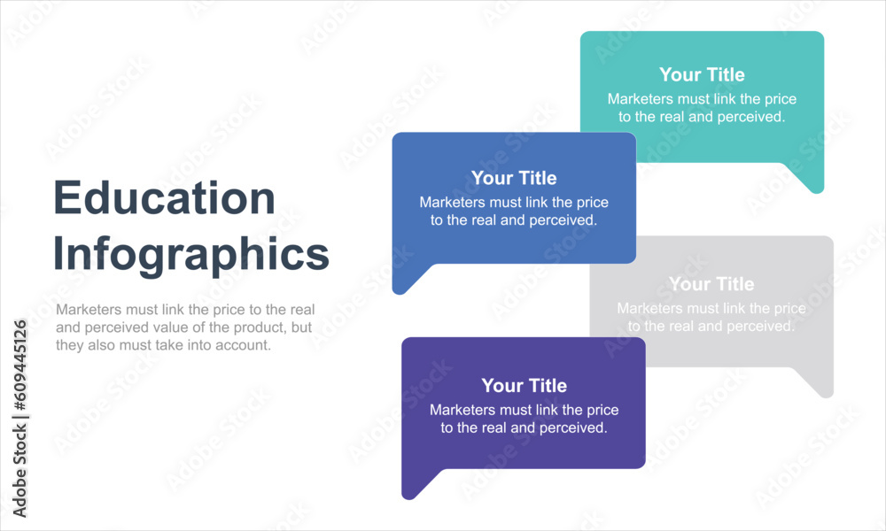 Infographics education with 4 options. Study and education concept ...