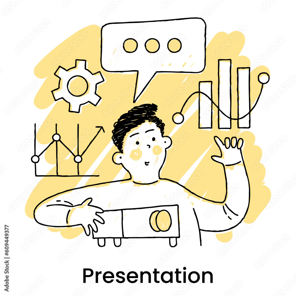 Vetor do Stock: Cute cartoon man. Data analysis. Building a dashboard ...