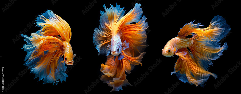 Betta flower fish. Colorful fighting Siamese fish with beautiful flower ...