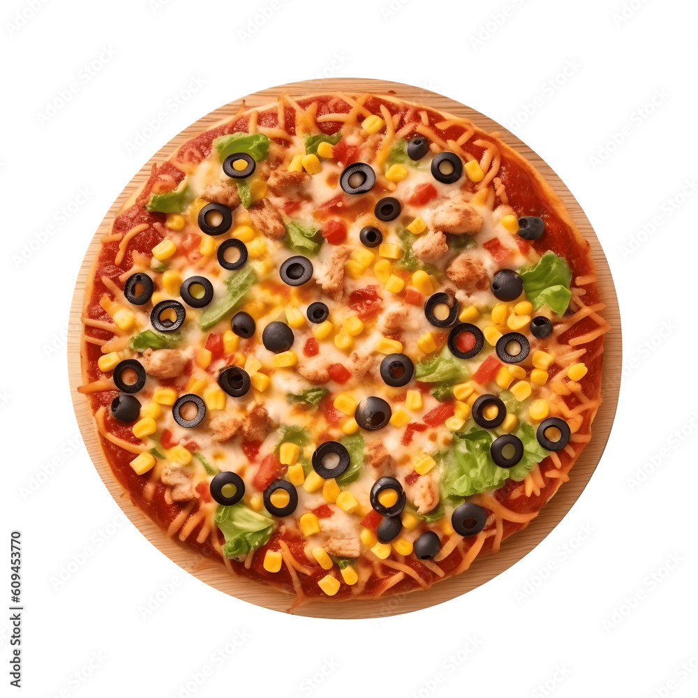 Mexican Pizza png file. Transparent background with generative ai Stock ...