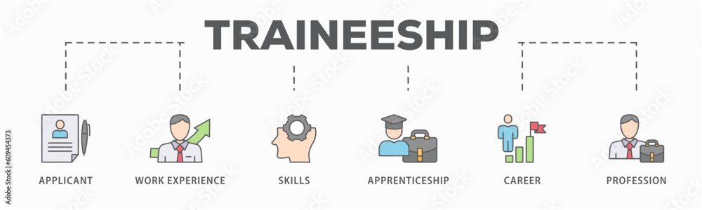 Traineeship banner web icon vector illustration concept for ...