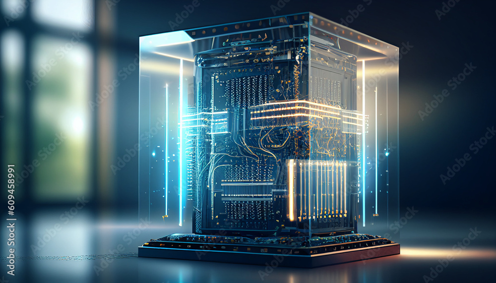 Future Quantum Computer System Micro Chip Circuit Nano Technology ...