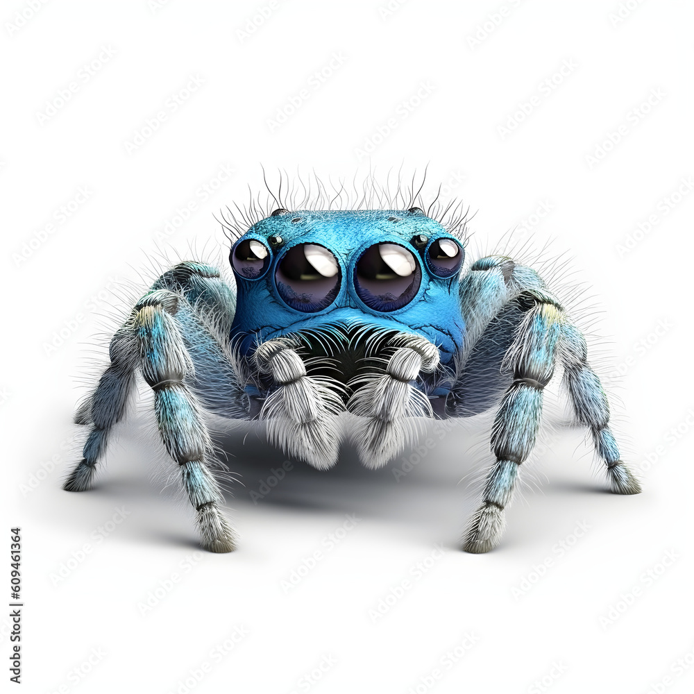 Realistic Colorful Jumping Spiders Clip Art Stock Illustration | Adobe ...