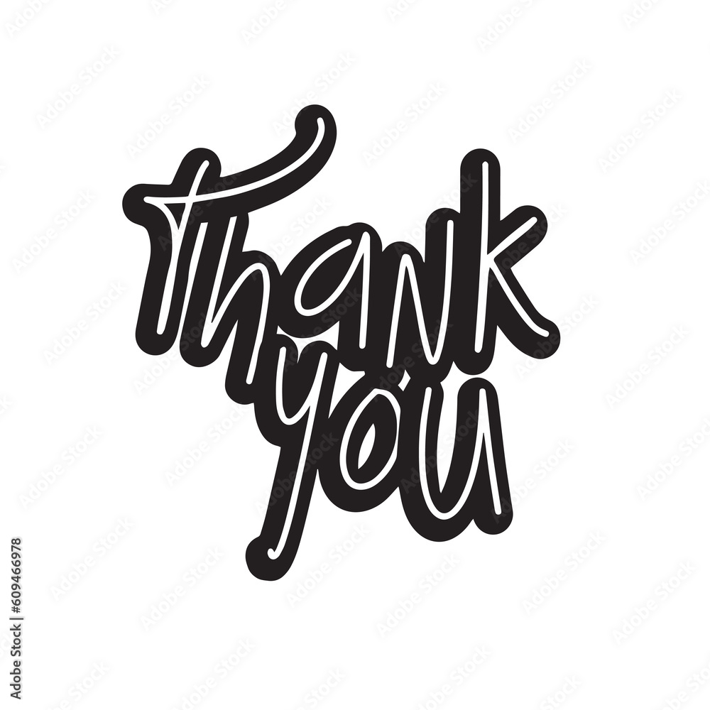 thank you text design vector Stock Vector | Adobe Stock