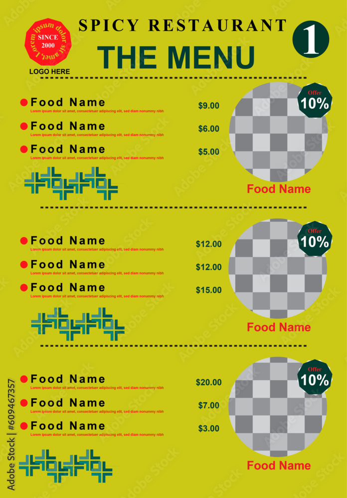 cafe menu, design, food menu, food menu template, green, menu, menu ...