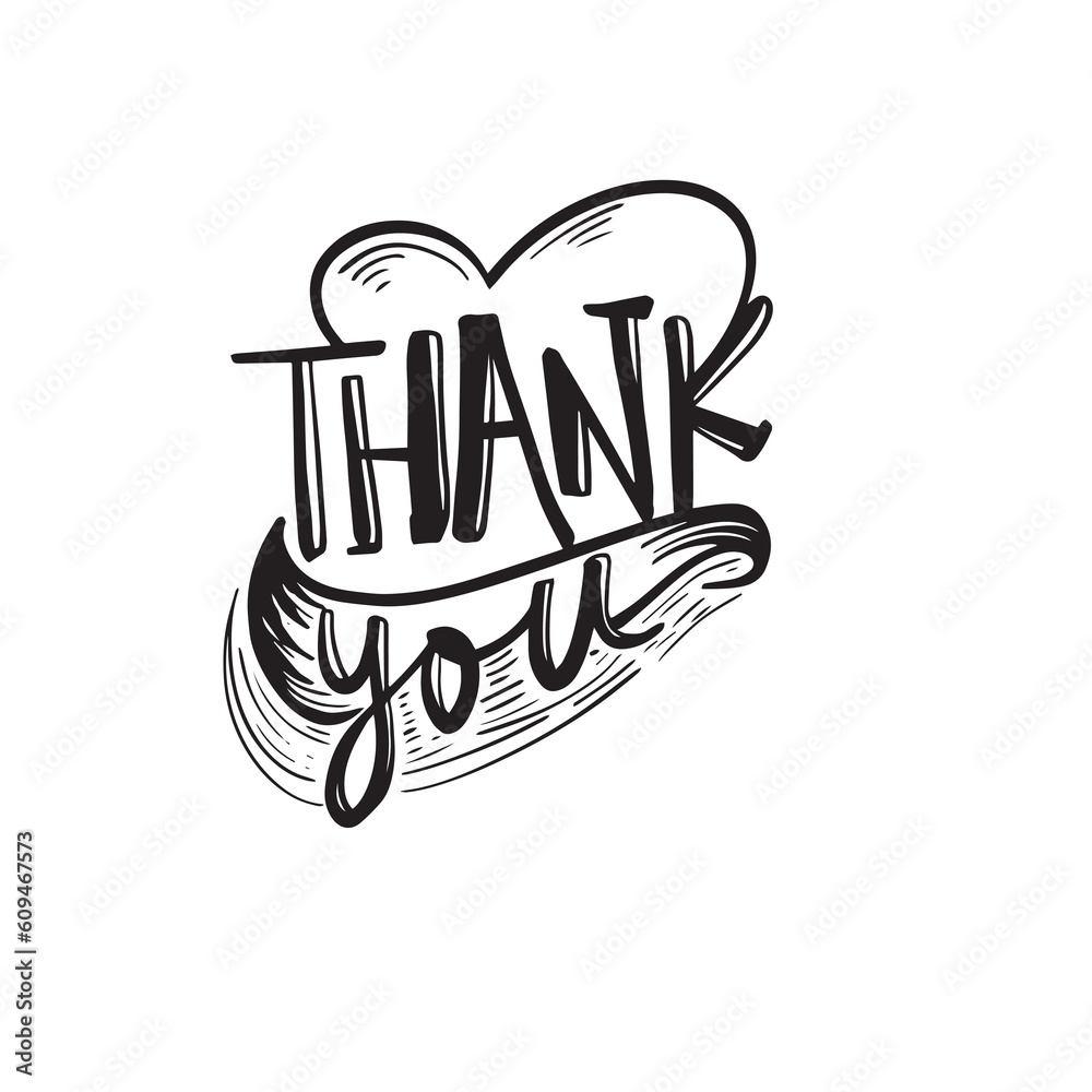 thank you text design vector Stock Vector | Adobe Stock