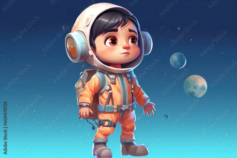 Cartoon kid space explorer. sketch art for artist creativity and ...