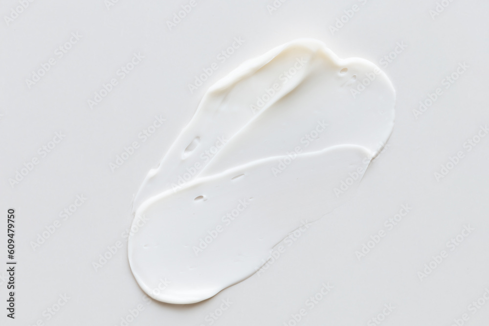 Swatch of white cream texture, cosmetics for face and body on a ...