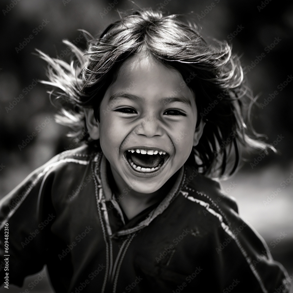 Native American child portrait. Indigenous people's day image. Stock ...