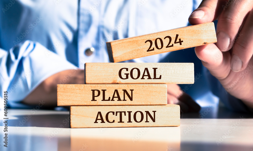 2024 new year goal, plan, action concepts Stock Photo | Adobe Stock