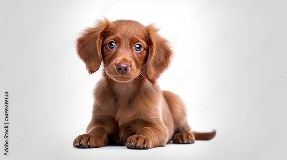 Adorable dog on a white background in different poses. Dog for ...