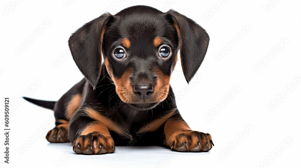 Adorable dog on a white background in different poses. Dog for ...