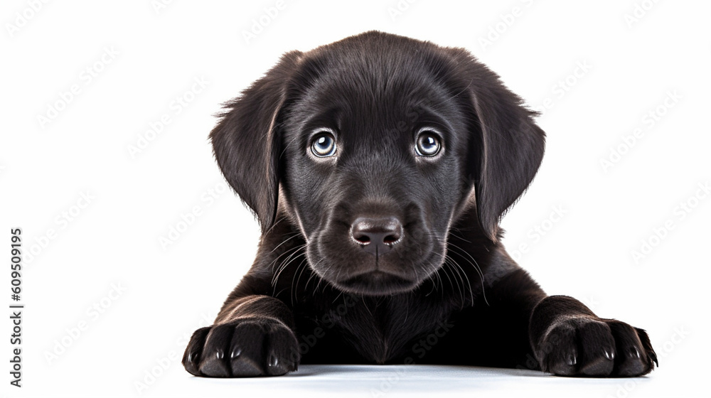 Adorable dog on a white background in different poses. Dog for ...