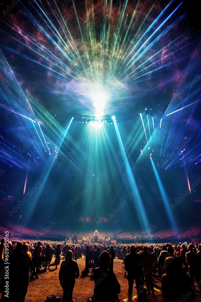 Amazing light show at a tame impala concert. AI generative Stock ...