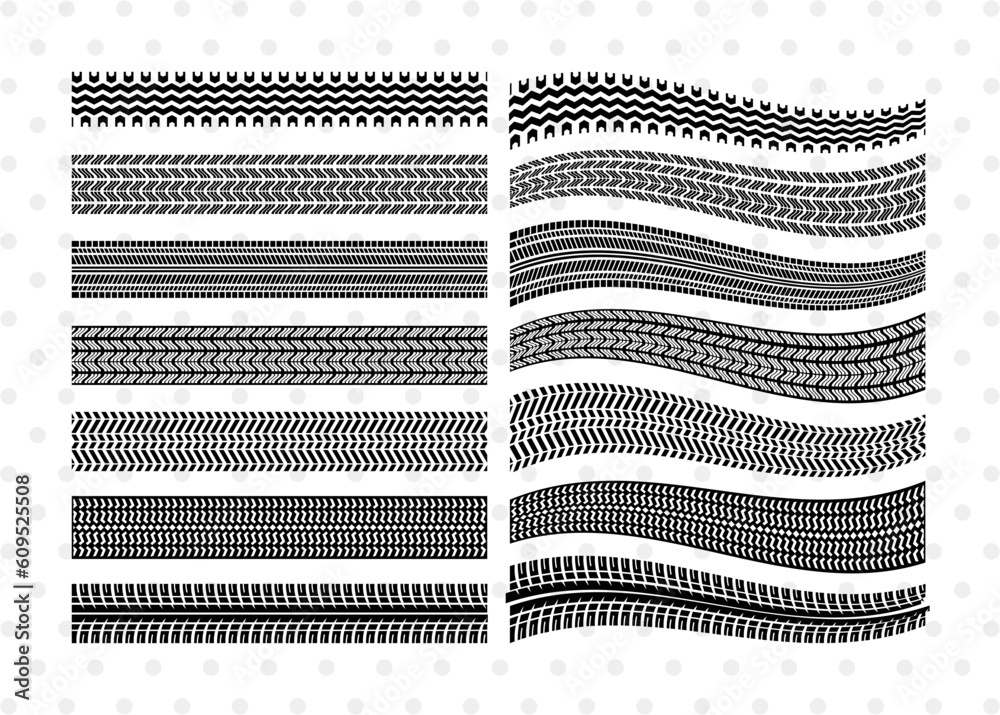 Tires And Tire Prints Silhouette, Tire Print Svg, Race Wall Svg, Tire ...