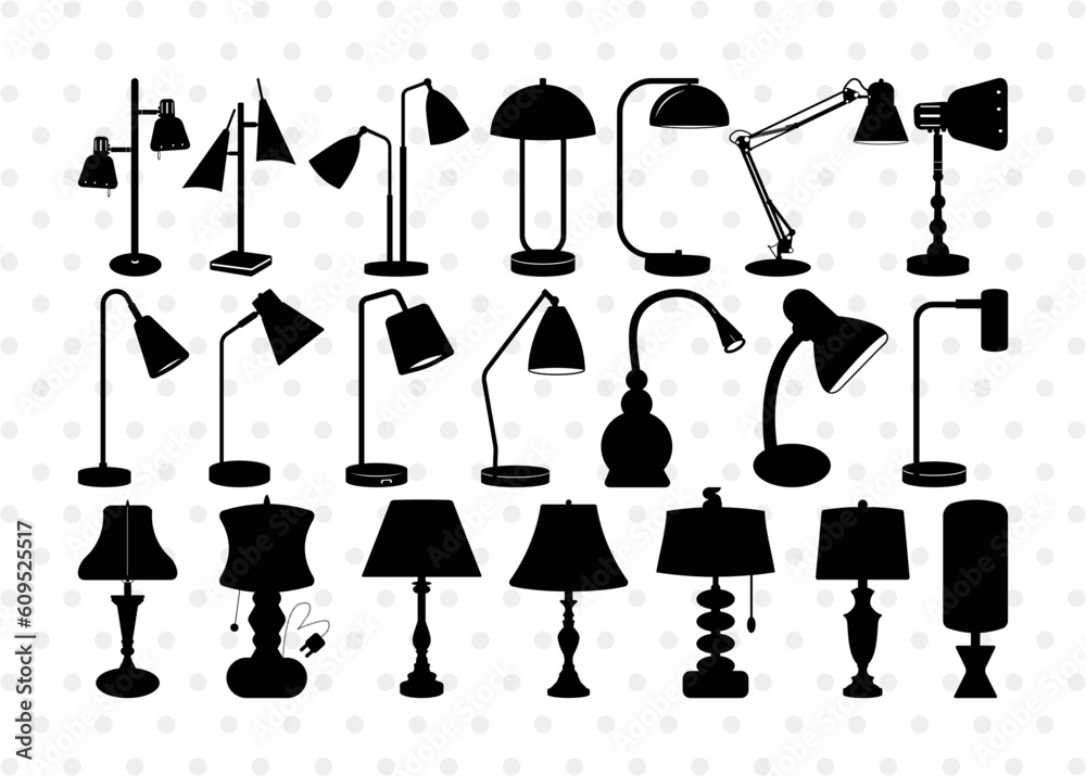 Desk Lamp Silhouette, Desk Lamp SVG, Table Lamp Svg, Street Light Svg ...