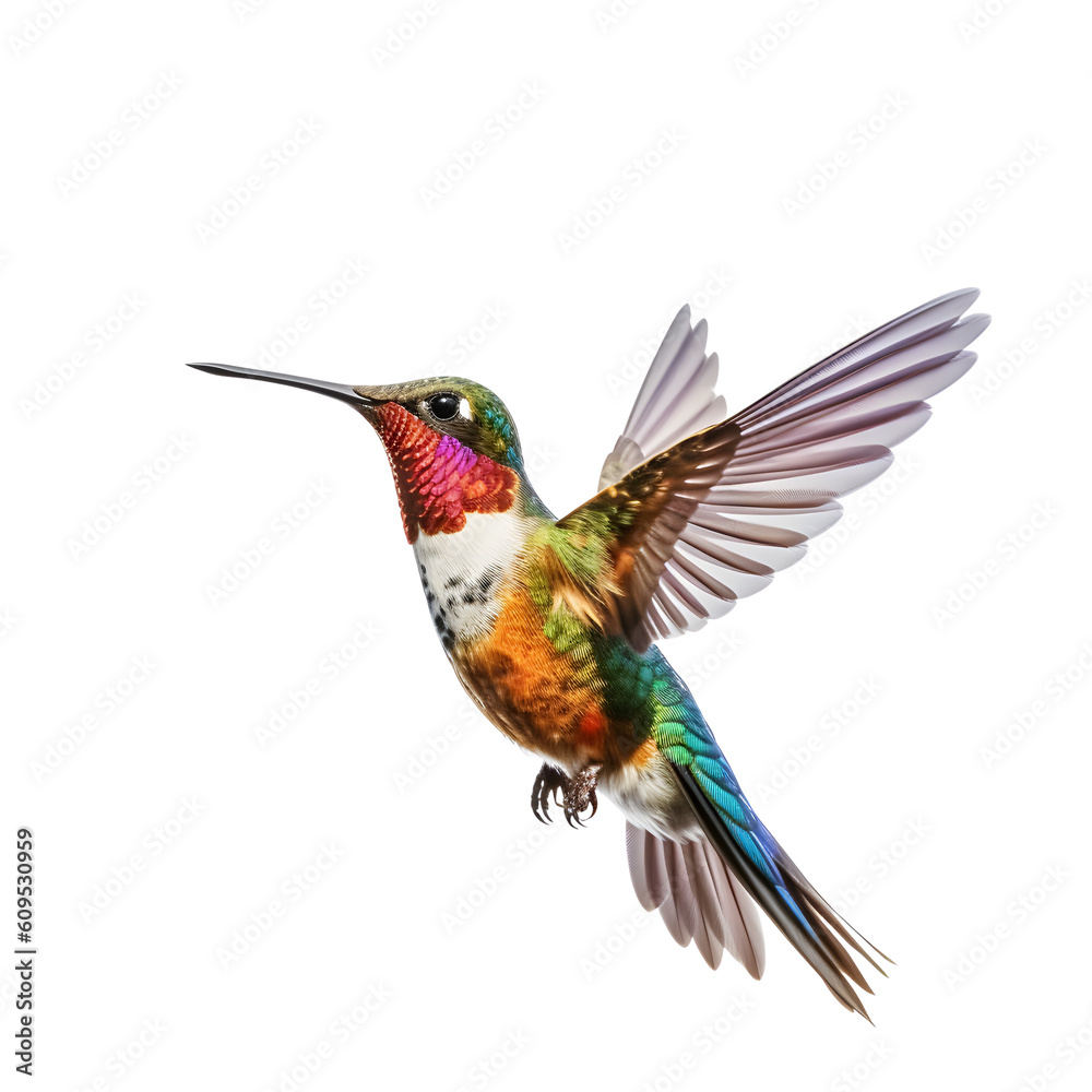 Hummingbird on a pure white background. Using different backgrounds the ...