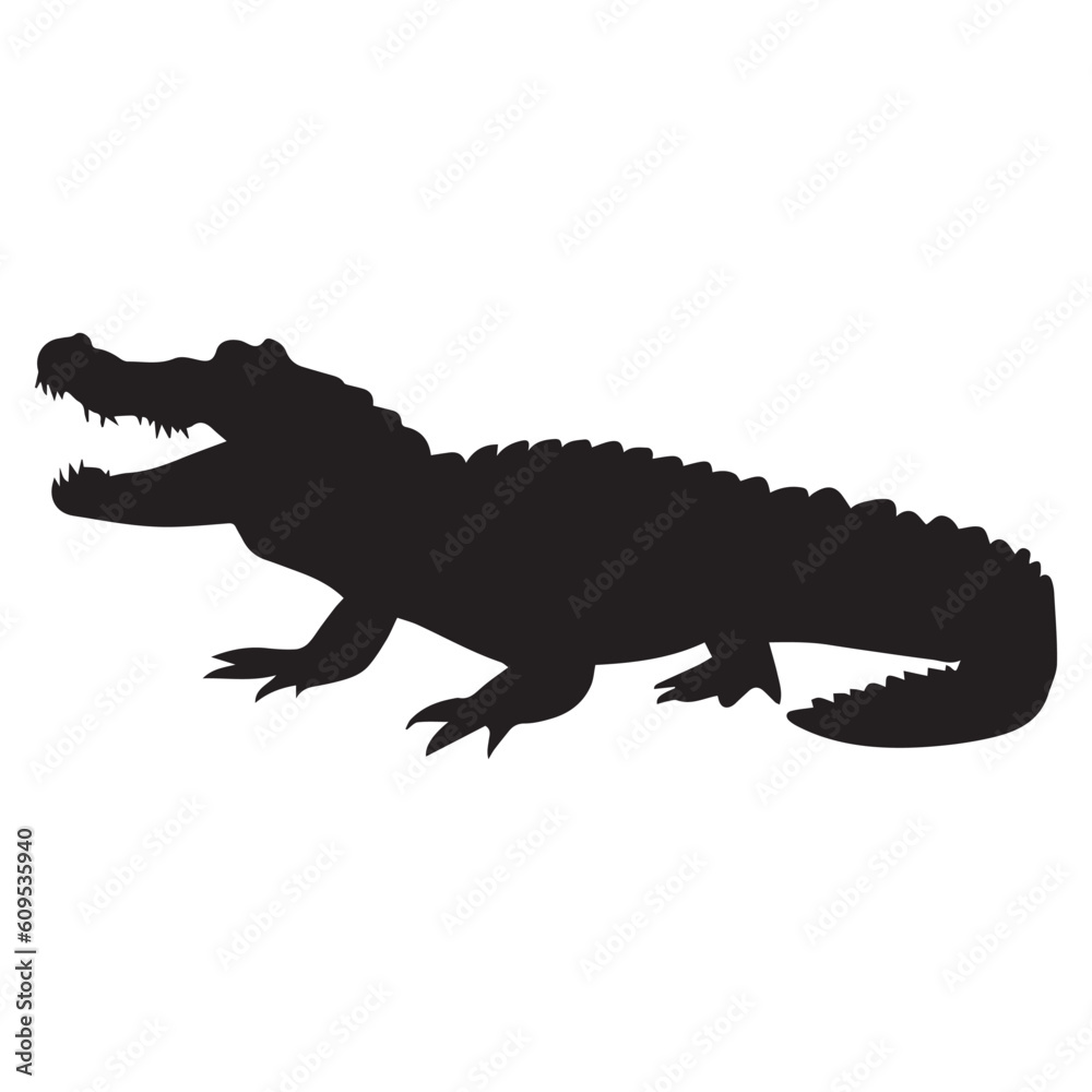 This is a Crocodile Vector silhouette Stock Vector | Adobe Stock