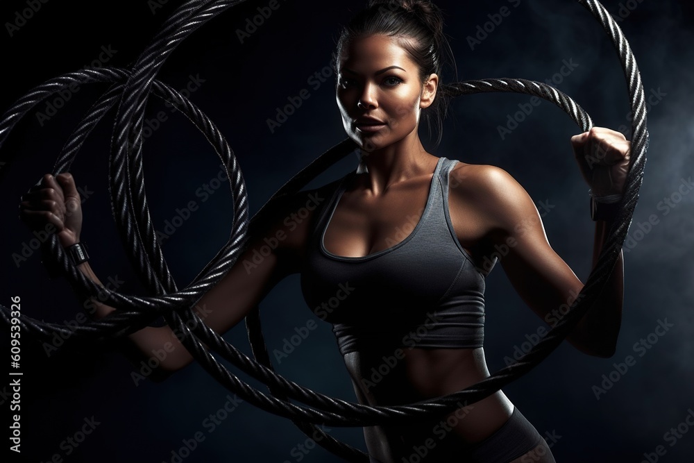 Generative AI. The concept of sports direction. Fitness model ...