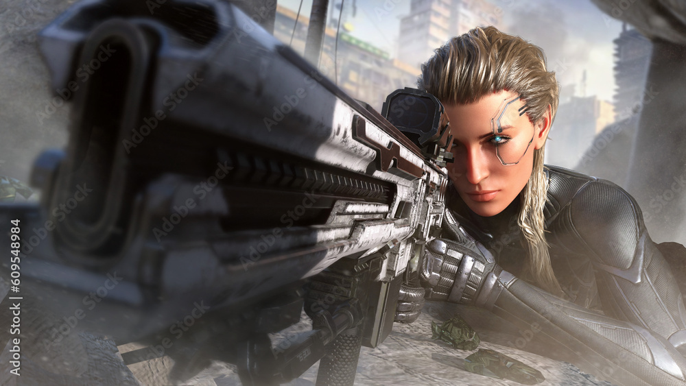 Ilustracja Stock: Beautiful mature woman with blonde hair. She is a ...