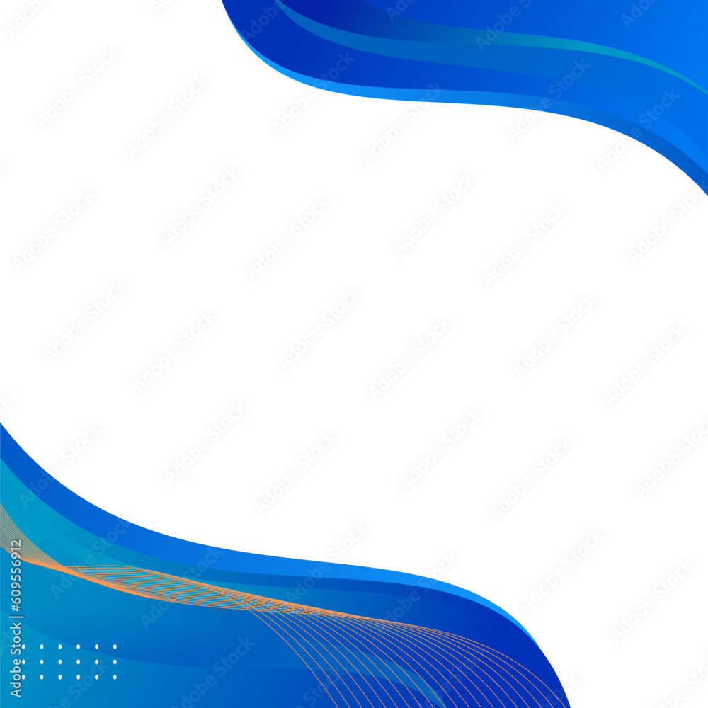 Abstract blue curve corner border or blue wave border for a certificate ...