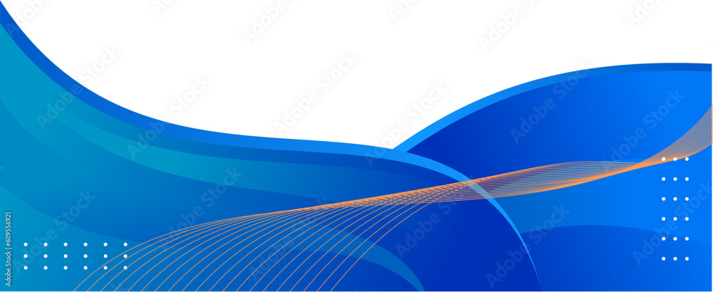 Abstract blue curve corner border or blue wave border for a certificate ...