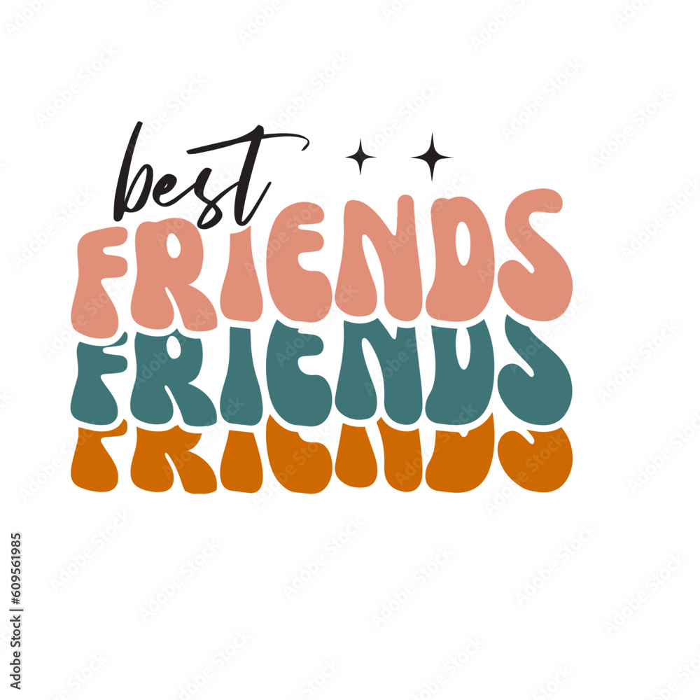 Retro Friendship Svg Png Bundle, Groovy Friends Svg, Best Friends Svg ...
