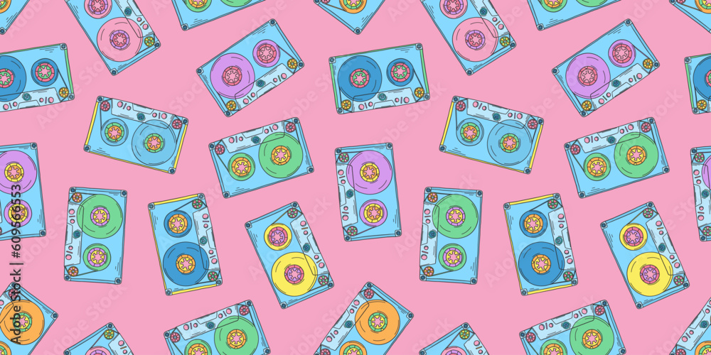 Audio cassette pattern. 2000s audio cassette. Y2k wallpaper. CD disk ...