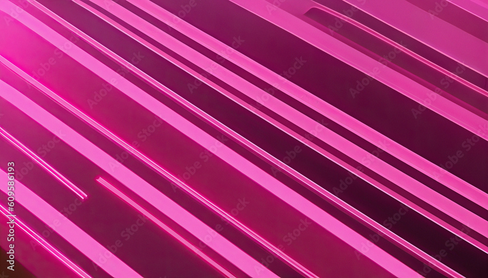 Abstract pink glowing geometric lines on dark pink background. Modern ...