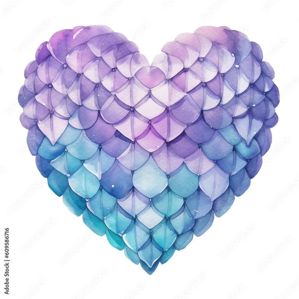 Mermaid Diamond Heart, Clipart Illustration, Diamond Heart Clipart ...