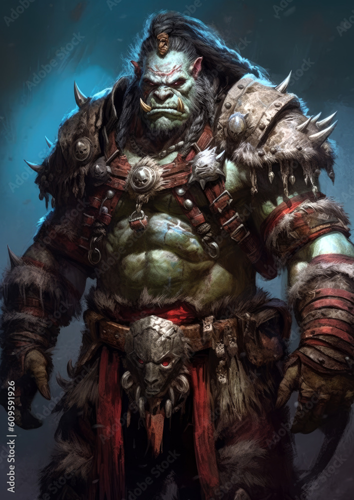 male orc warrior . Generative AI Stock Illustration | Adobe Stock