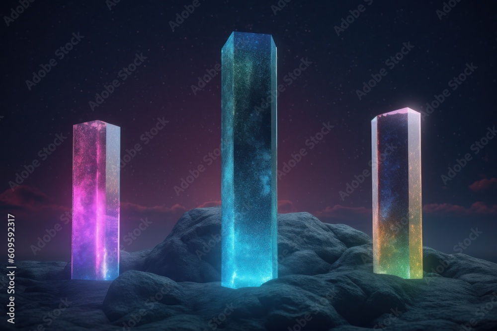 futuristic monolith space odyssey concept of data centers Stock ...