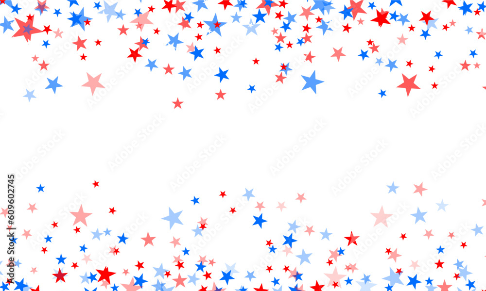 Poster falling stars 4th of july border background red blue white ...