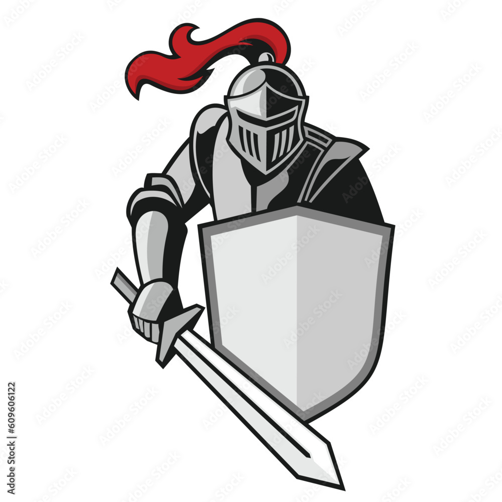knight vector art illustration warrior design Stock Vector | Adobe Stock