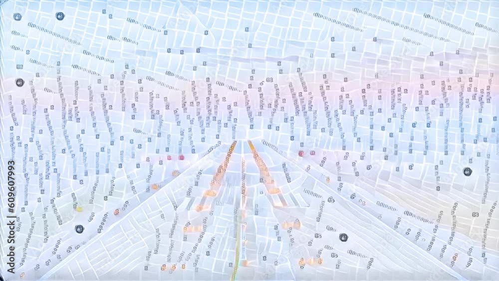 Unusual and unique map animation of airplane landing on airport runway ...