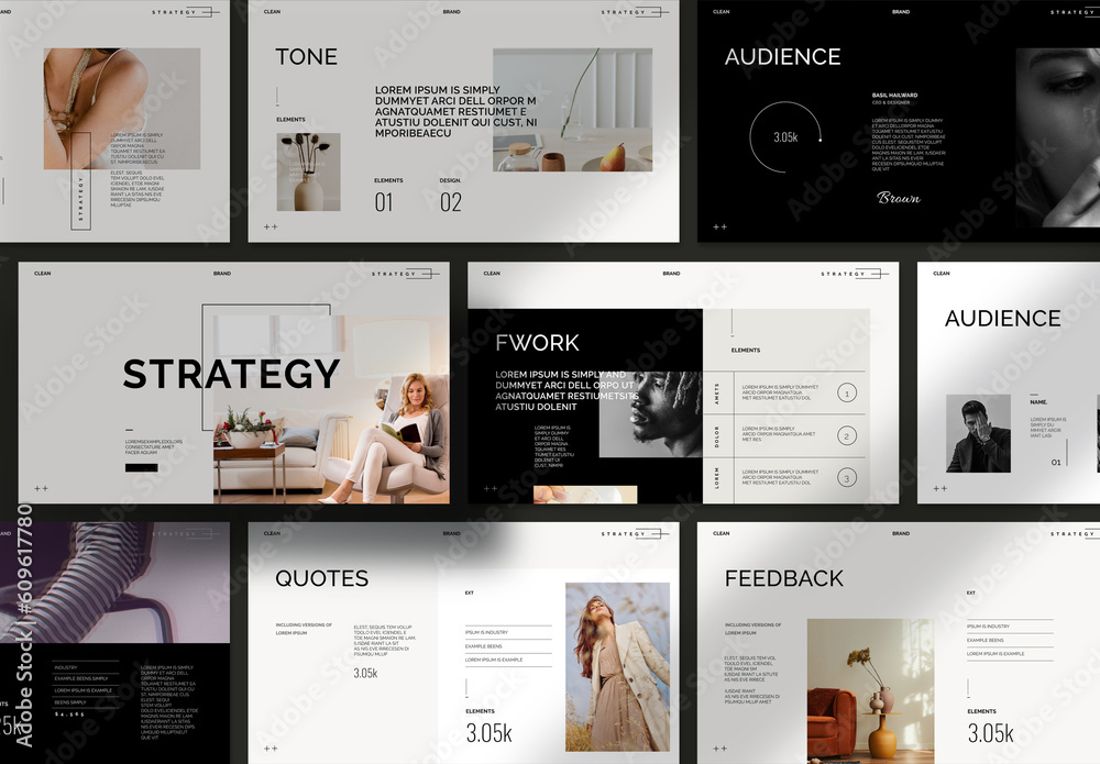 Brand Strategy Presentation Layout Stock Template | Adobe Stock