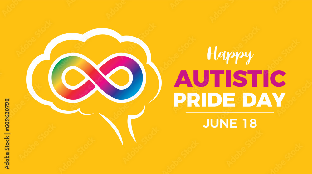 Happy Autistic Pride Day vector illustration. Autistic rainbow eight ...