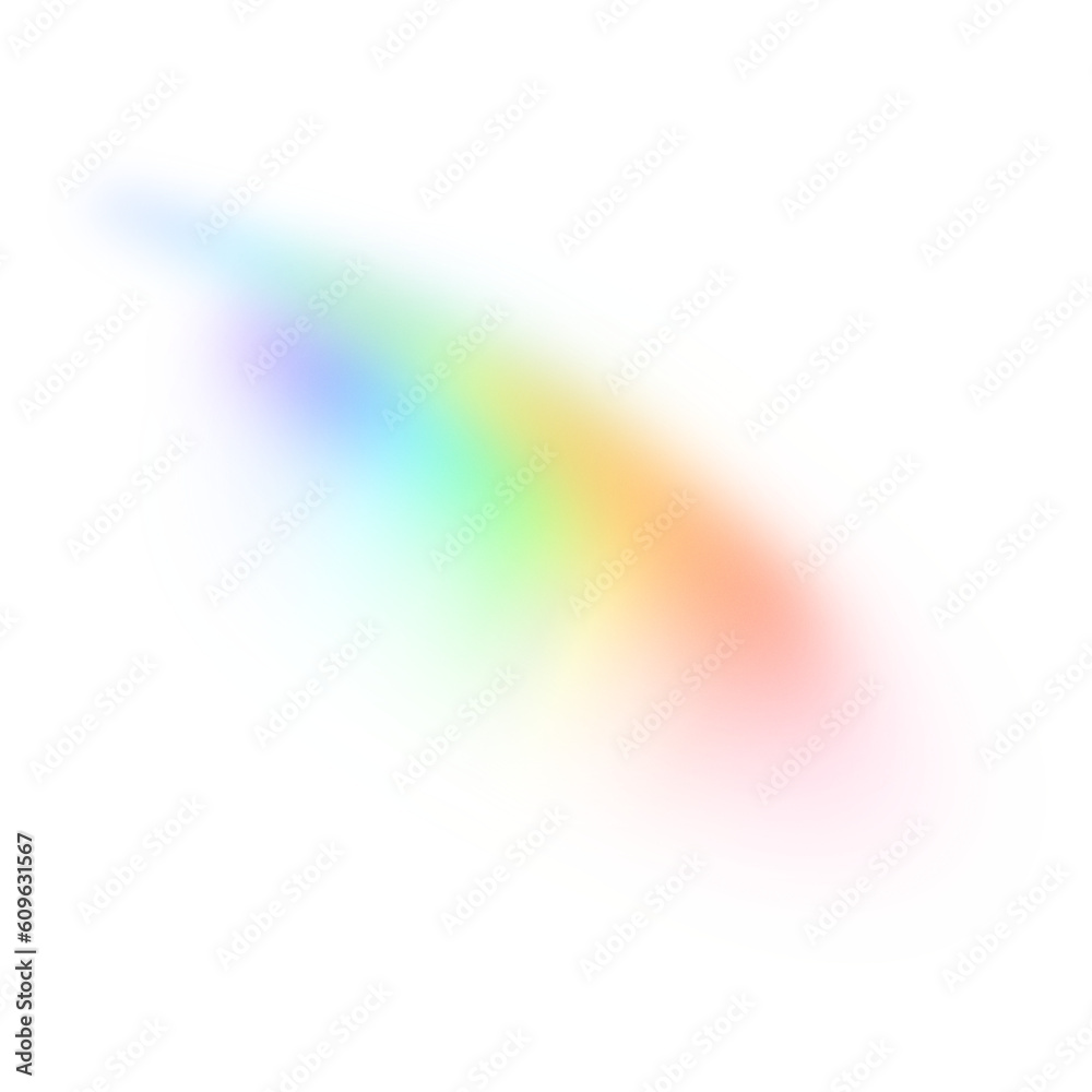 Blurred rainbow light leak overlay effect on transparent background ...