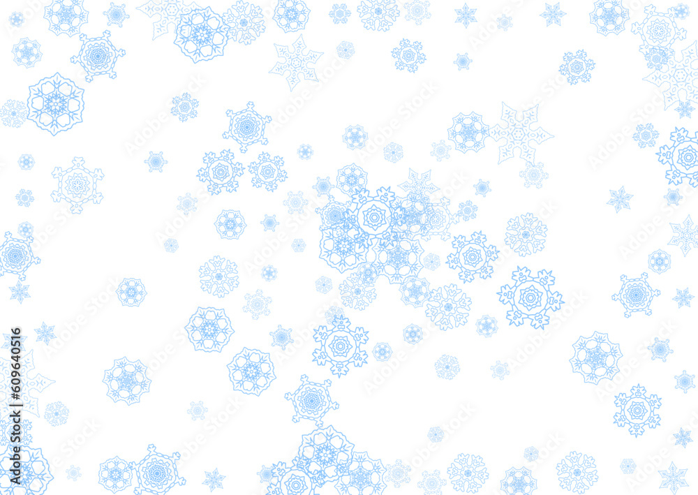 Winter frame with blue snowflakes for Christmas and New Year ...