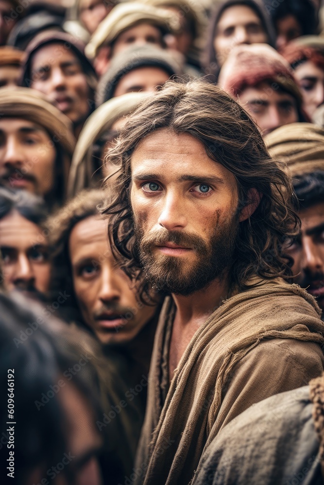 Expression of Jesus Christ The Son of God in the crowd Generative AI ...