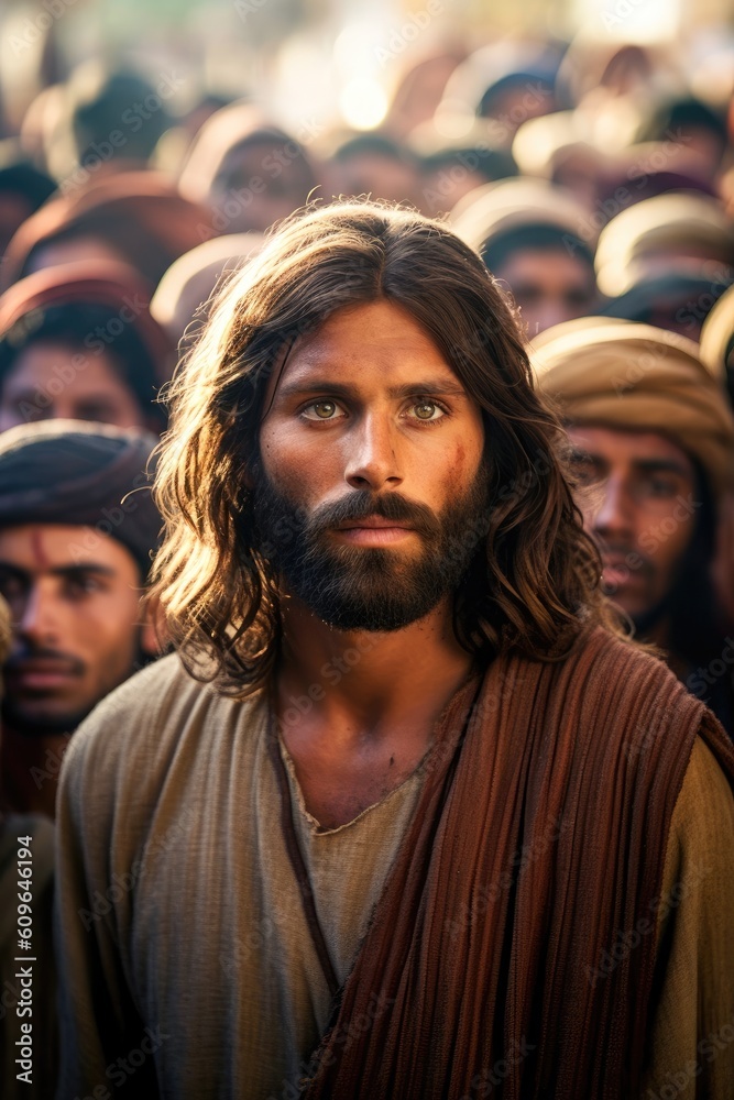 Expression of Jesus Christ The Son of God in the crowd Generative AI ...