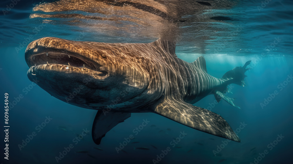 basking shark created with Generative AI technology Stock Illustration ...
